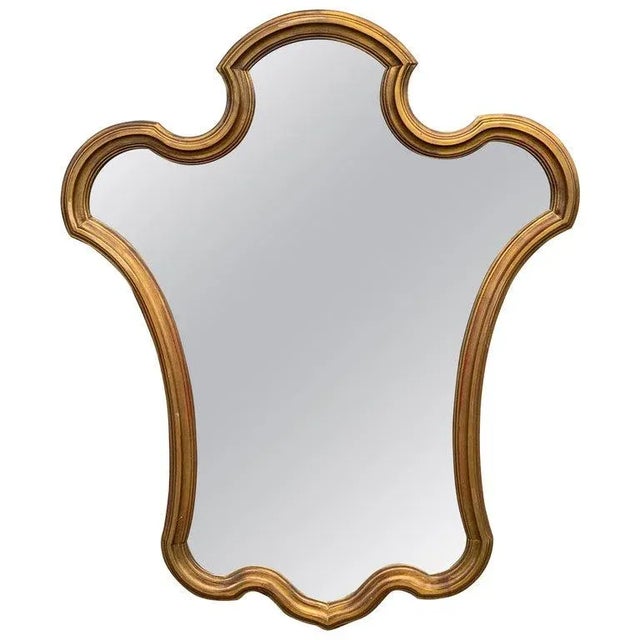Midcentury Giltwood Keyhole Mirror by La Barge | Chairish