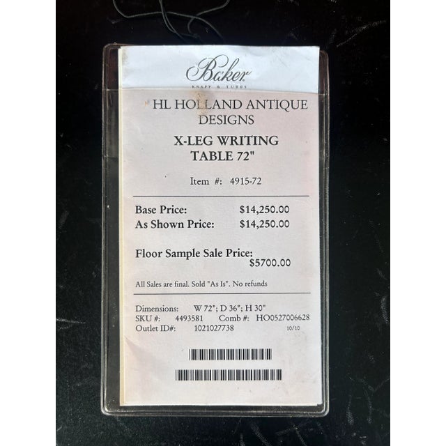 Baker, Knapp & Tubbs Hl Holland X-Leg Writing Desk, Leather Top With ...