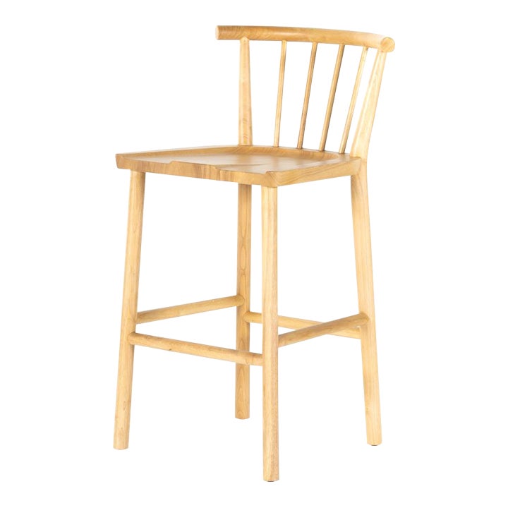 Four Hands Bunsen Bar Stool, Smoked Natural Parawood | Chairish