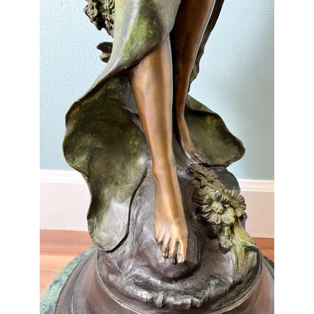 Oversized Bronze Recast of Auguste Moreau's "Lady With Wheat" With ...