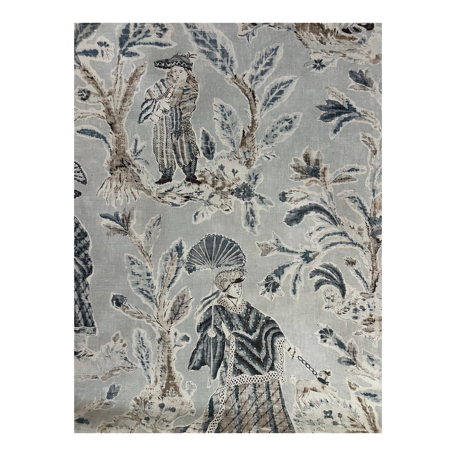 Thibaut F972575 Royale Toile Aqua Fabric 1 1/2 Yards | Chairish