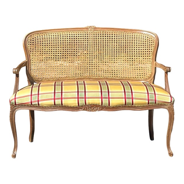 Vintage Regency Cane Back Settee Chairish