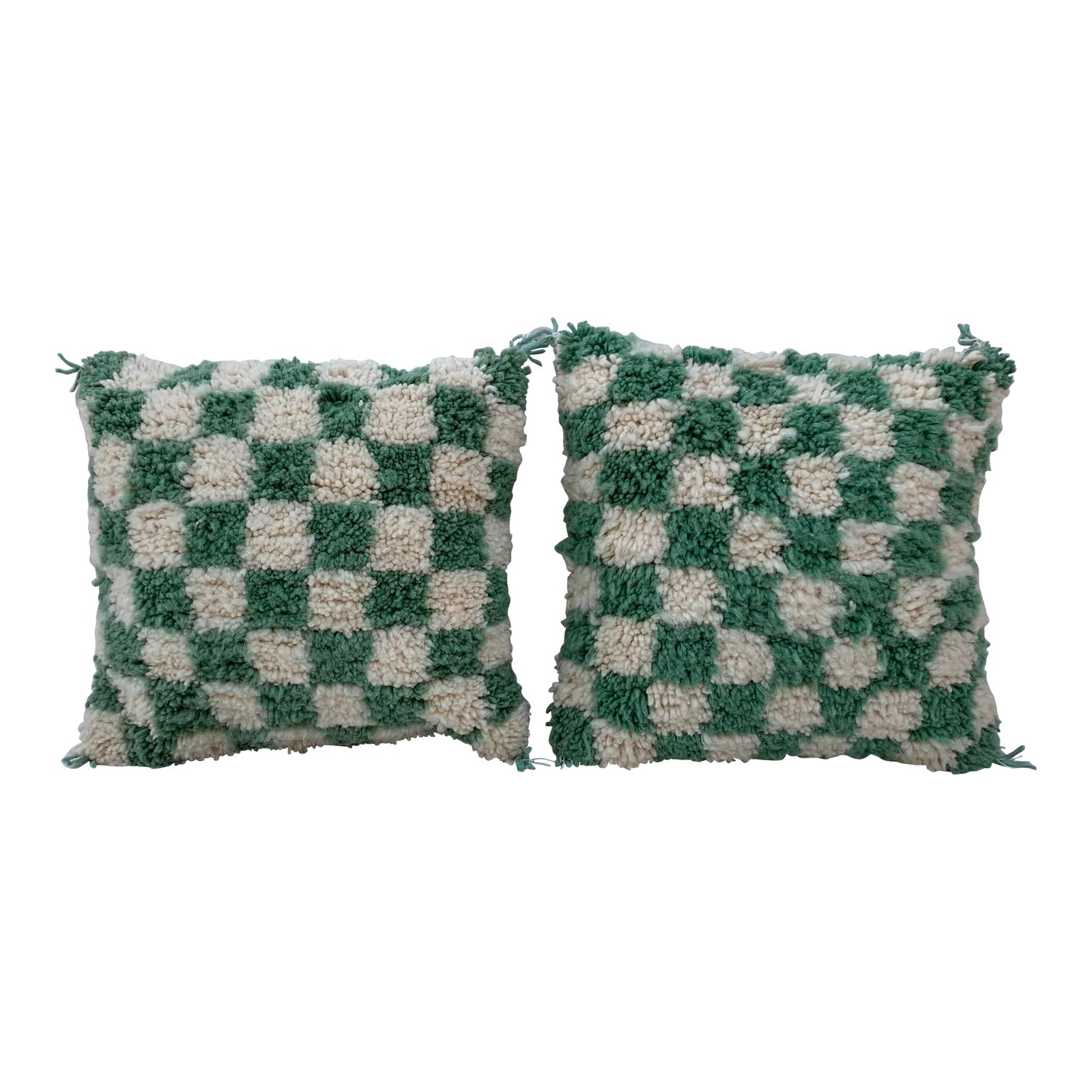 Custom Checkered Moroccan Pillow Covers- a Pair | Chairish