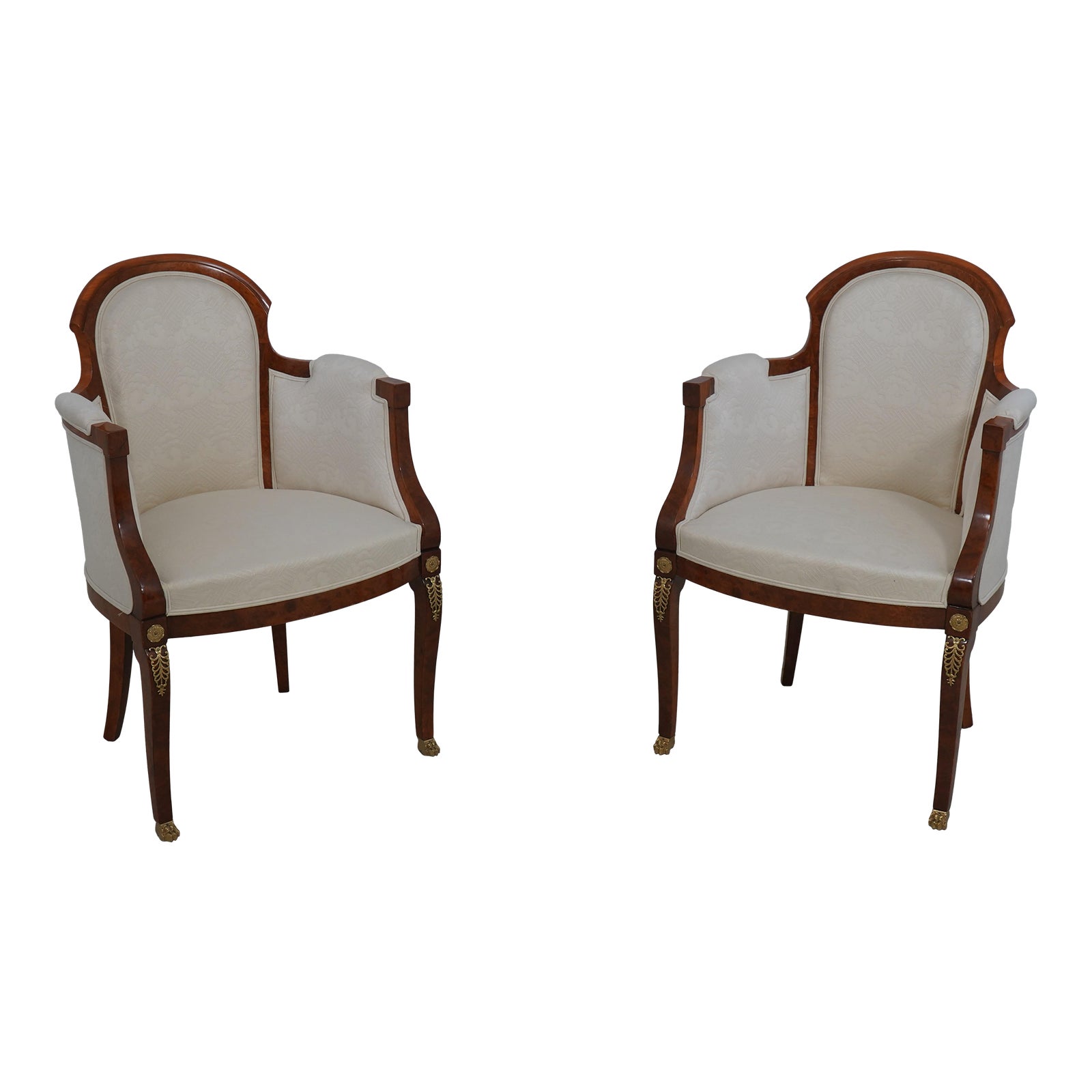 Pair French Empire Style Small Scale Occasional Chairs | Chairish