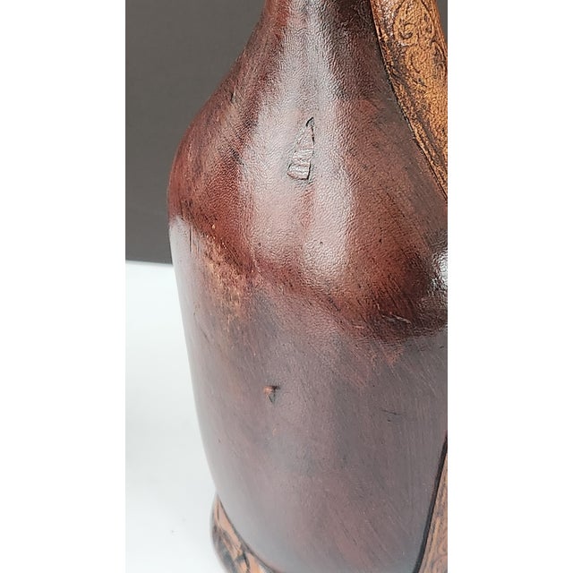 Mid 19th Century Leather-Wrapped Glass Decanter With Heraldic Crest ...