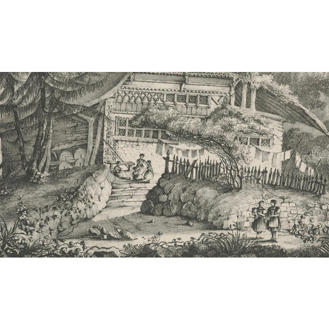 After Richenda Cunningham, Swiss Alpine Cottage Landscape, Lithograph ...