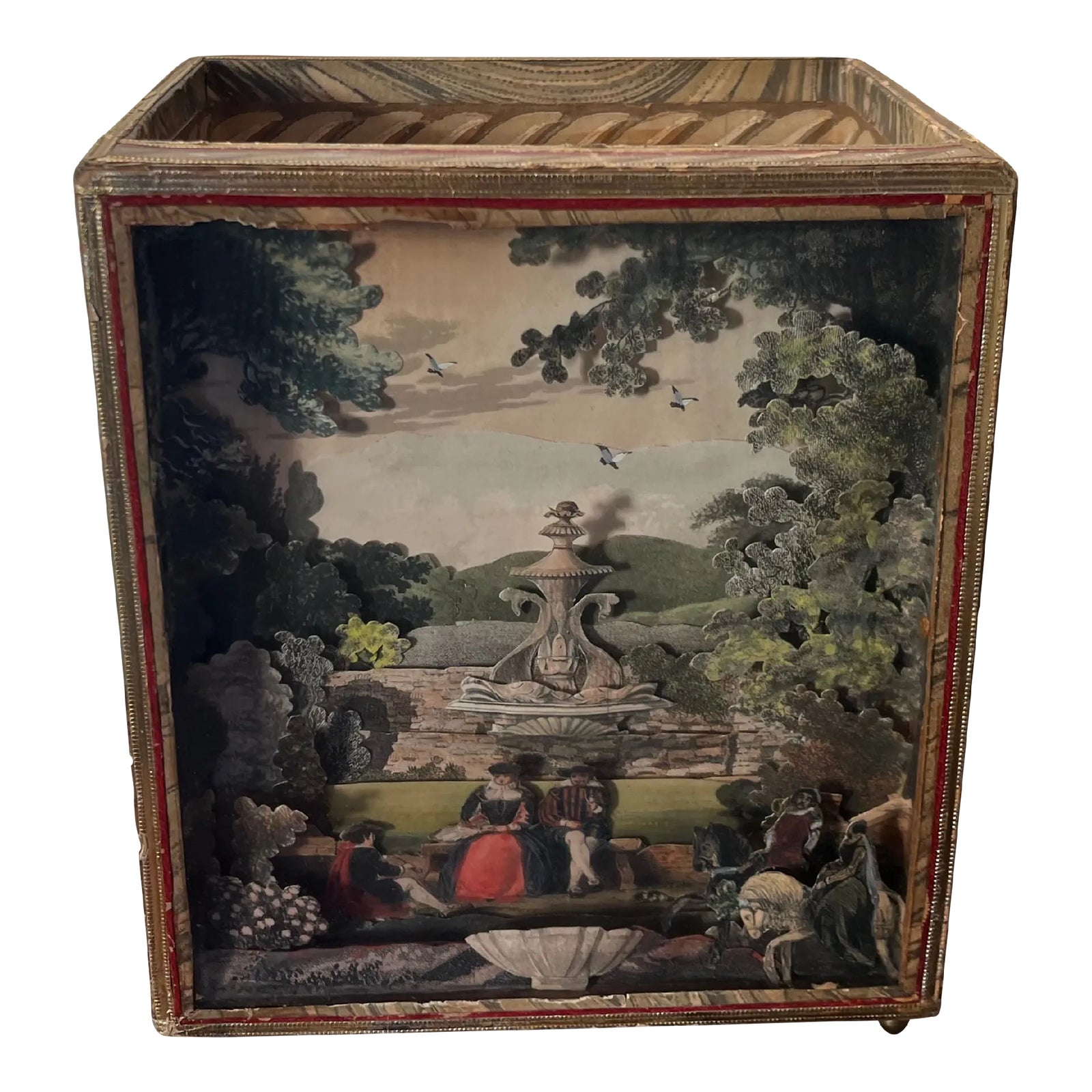 Vintage Shadow Box Diorama of a Georgian Garden With Layered Paper Cut ...