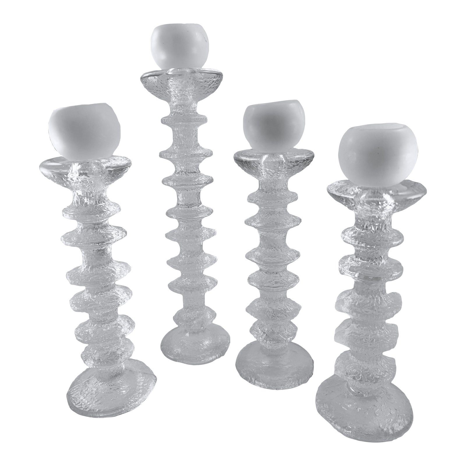 4 Iittala Finland Festivo Candle Holders and Candles | Chairish
