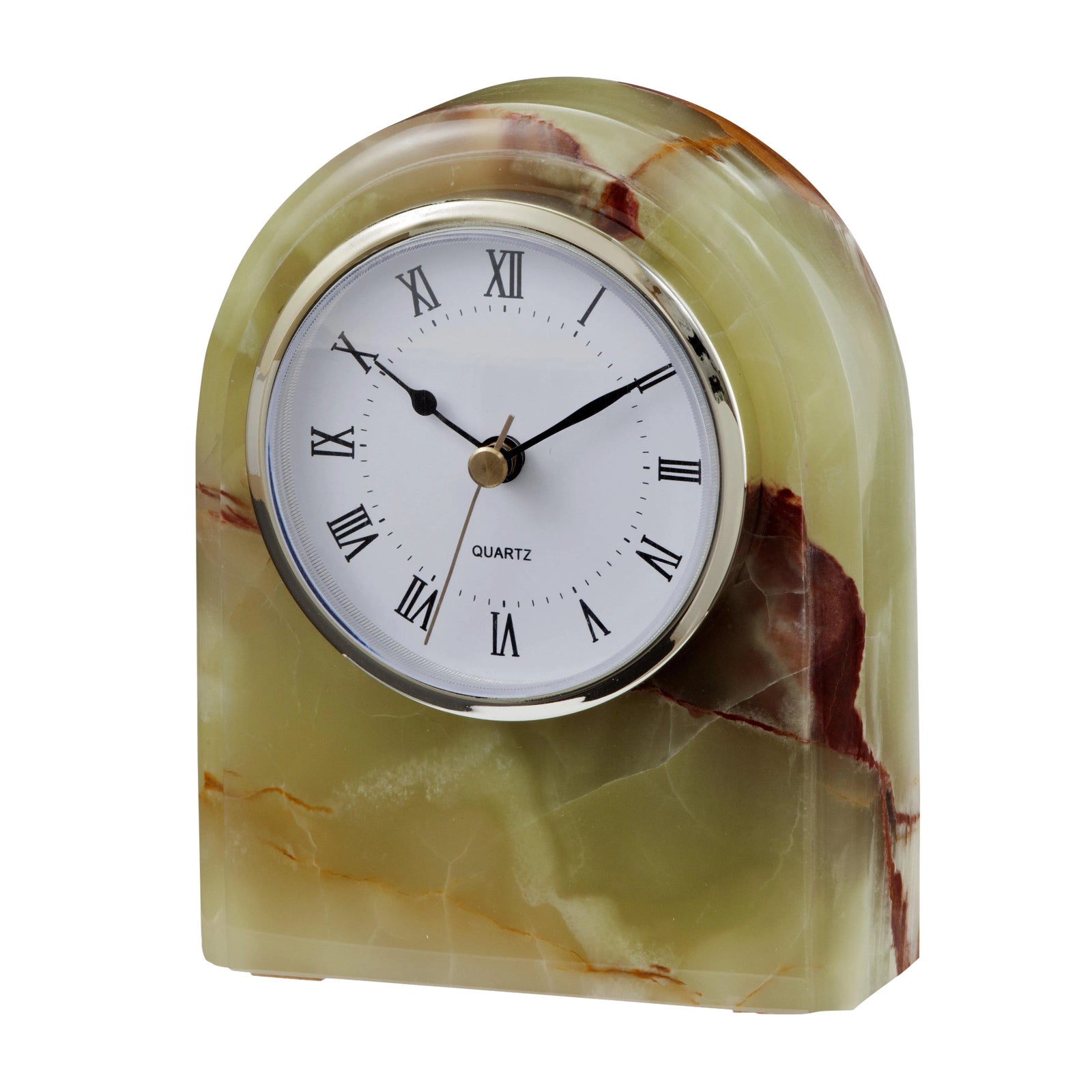 Marbled Green Desk Clock | Chairish