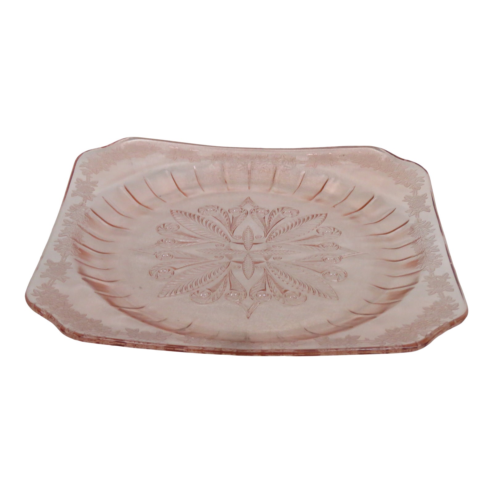 Jeannette Glass Adam Pink Depression Glass Serving Dinner Plate 4377b ...