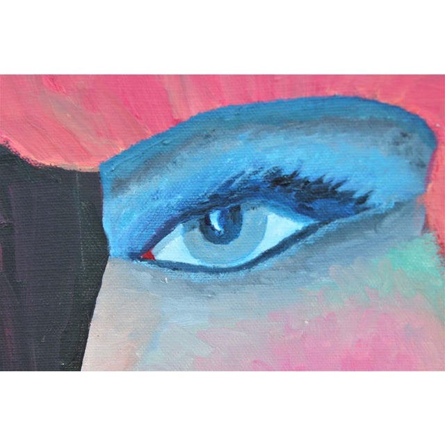 1980s "The Couple" Postmodern Acrylic Portrait Painting of a Couple by ...