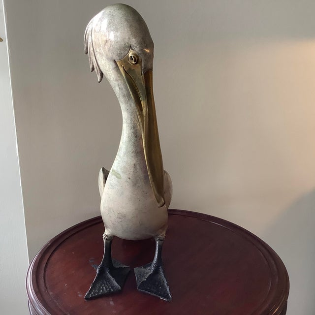 1990s Standing Pelican Bronze Sculpture by Brian Arthur, Artist Signed ...
