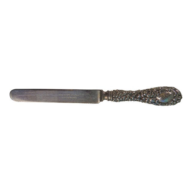 Steiff Sterling Silver Rose Pattern Knife | Chairish