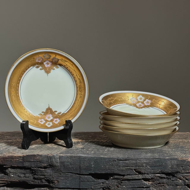 Early 1900s w.a. Pickard Hand Painted Art Nouveau Small Gold Bread ...