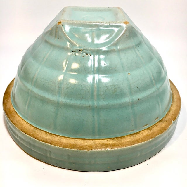 1930s Jade Green Glazed Stoneware Turtle Shell Mixing Bowl | Chairish