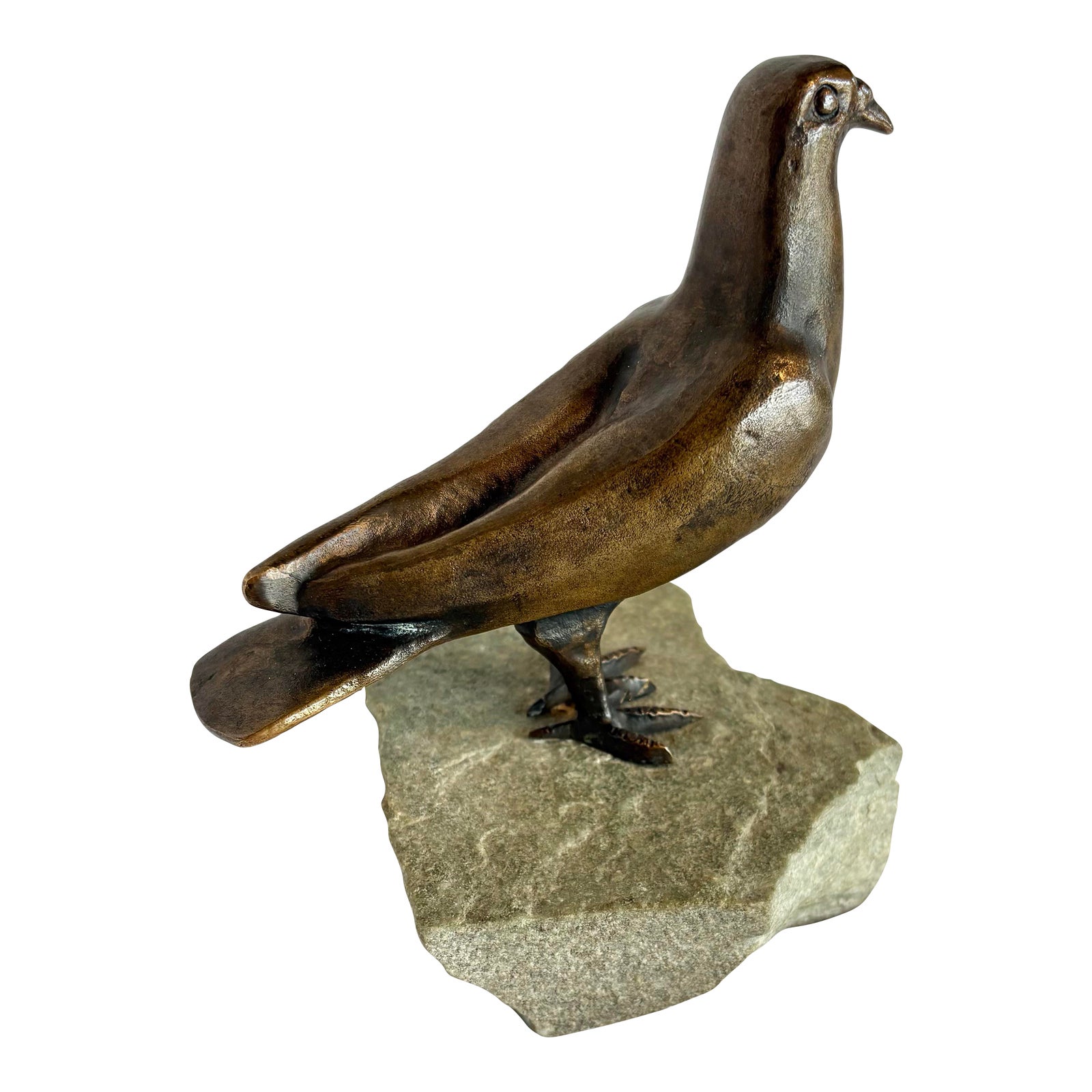 20th Century Swiss Charles Reussner Bronze Bird Sculpture | Chairish