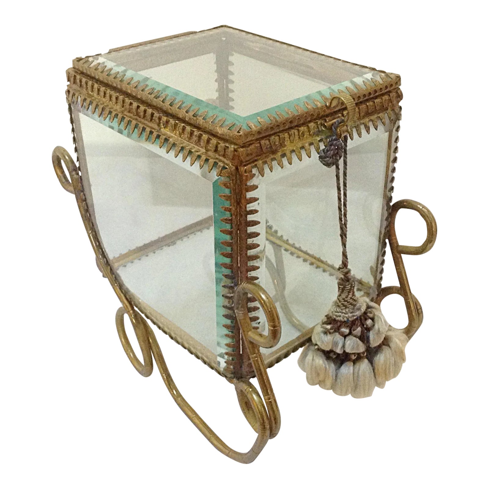 Antique Glass Carriage Jewel Box | Chairish
