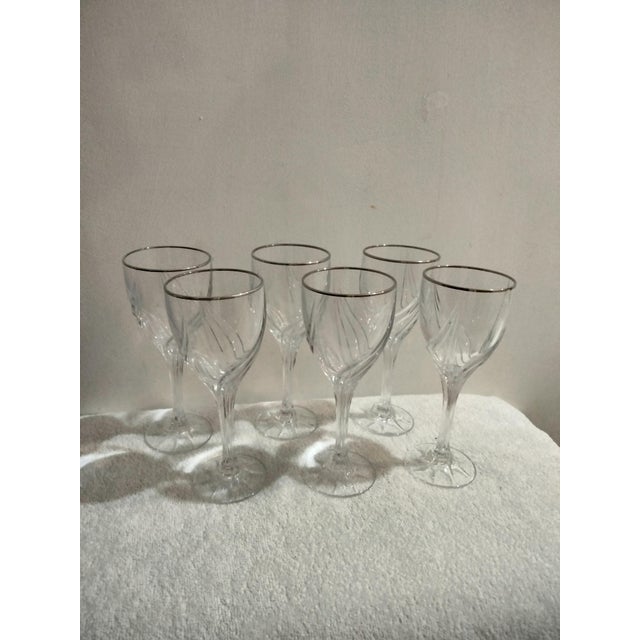 Early 21st Century Lenox Debut Gold Rim Water Goblets- Set of 6 | Chairish