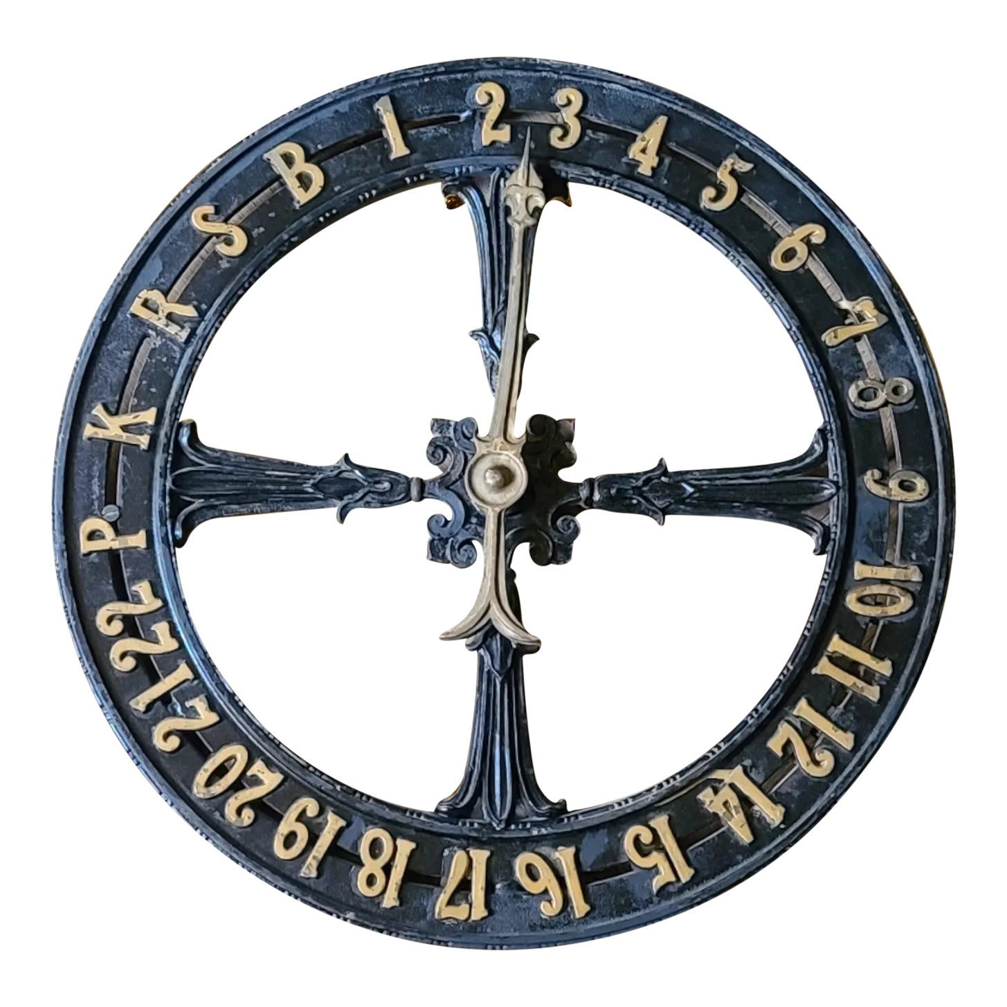 1910s Large Cast Iron Elevator Floor Indicator Dial | Chairish