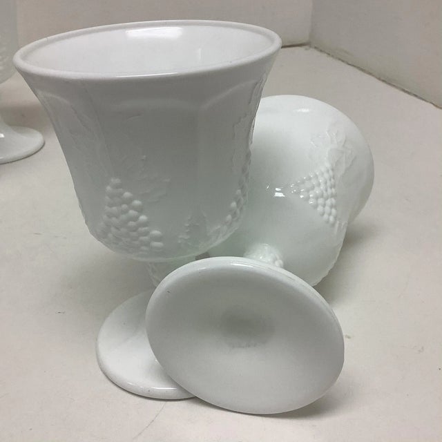 Vintage Traditional White Milk Glass Wine/Water Goblets- Set of 12 ...