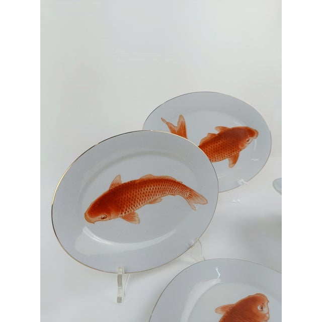 Vintage Fish Service Plates in Bavarian Porcelain with Japanese Decor ...