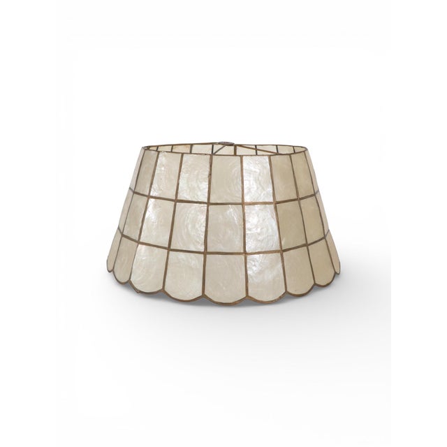 Vintage Geometric Pattern Capiz Shell Lamp Shade | Chairish