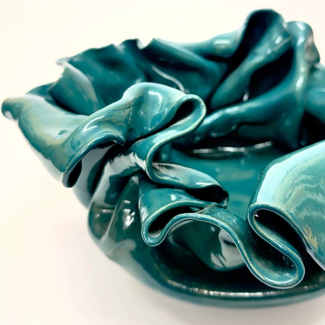 Deep Green Monumental Ceramic Sculptural Bowl by Barbara Wakefield ...
