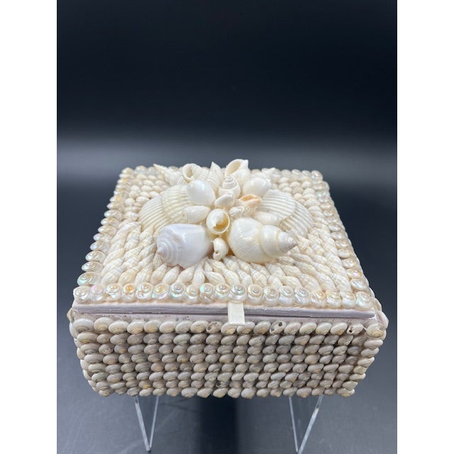 Mid 20th Century Seashell Covered Trinket/Jewel Box With Lid | Chairish