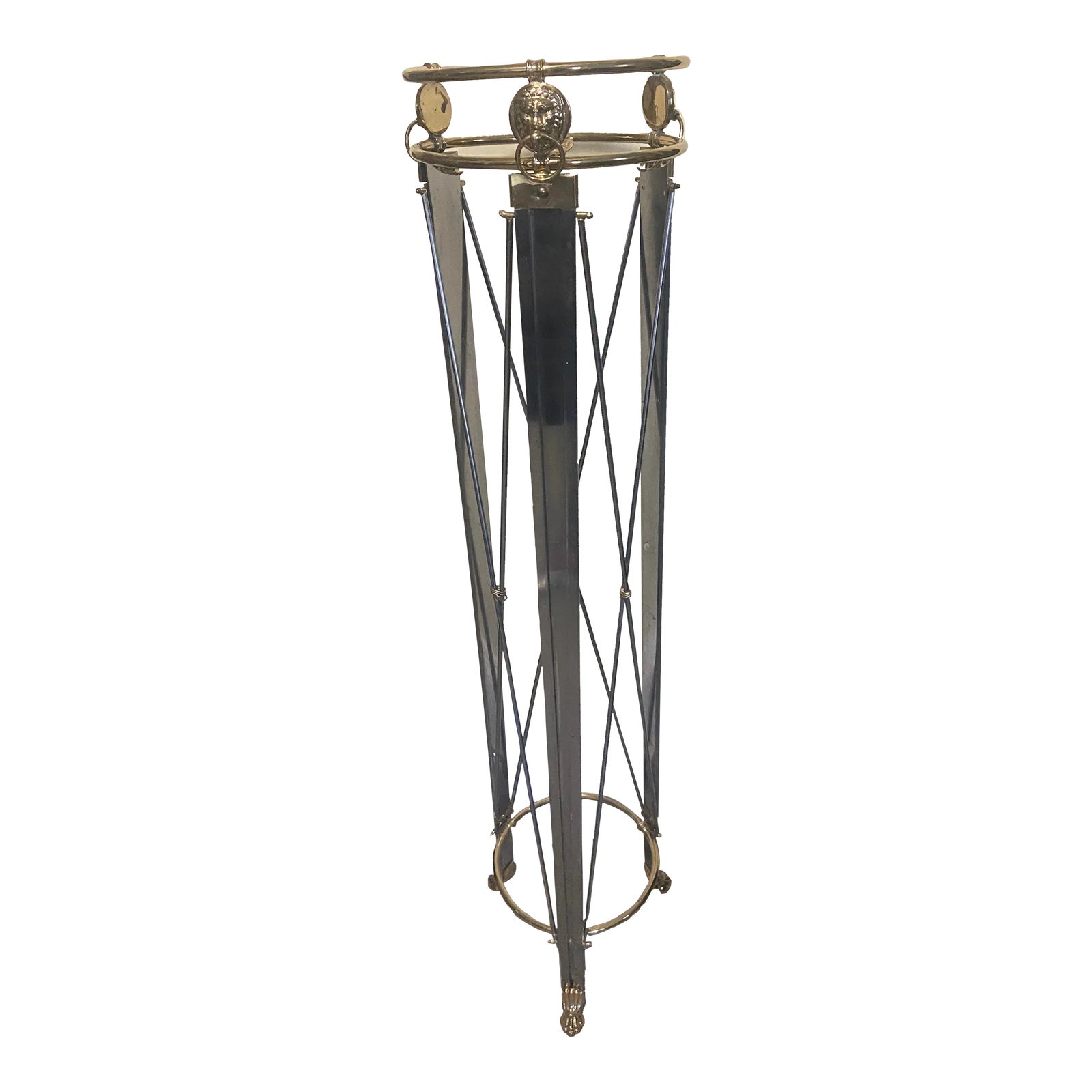 Mid 20th Century Maison Jansen Style Brass / Silver Italy Plant Stand ...