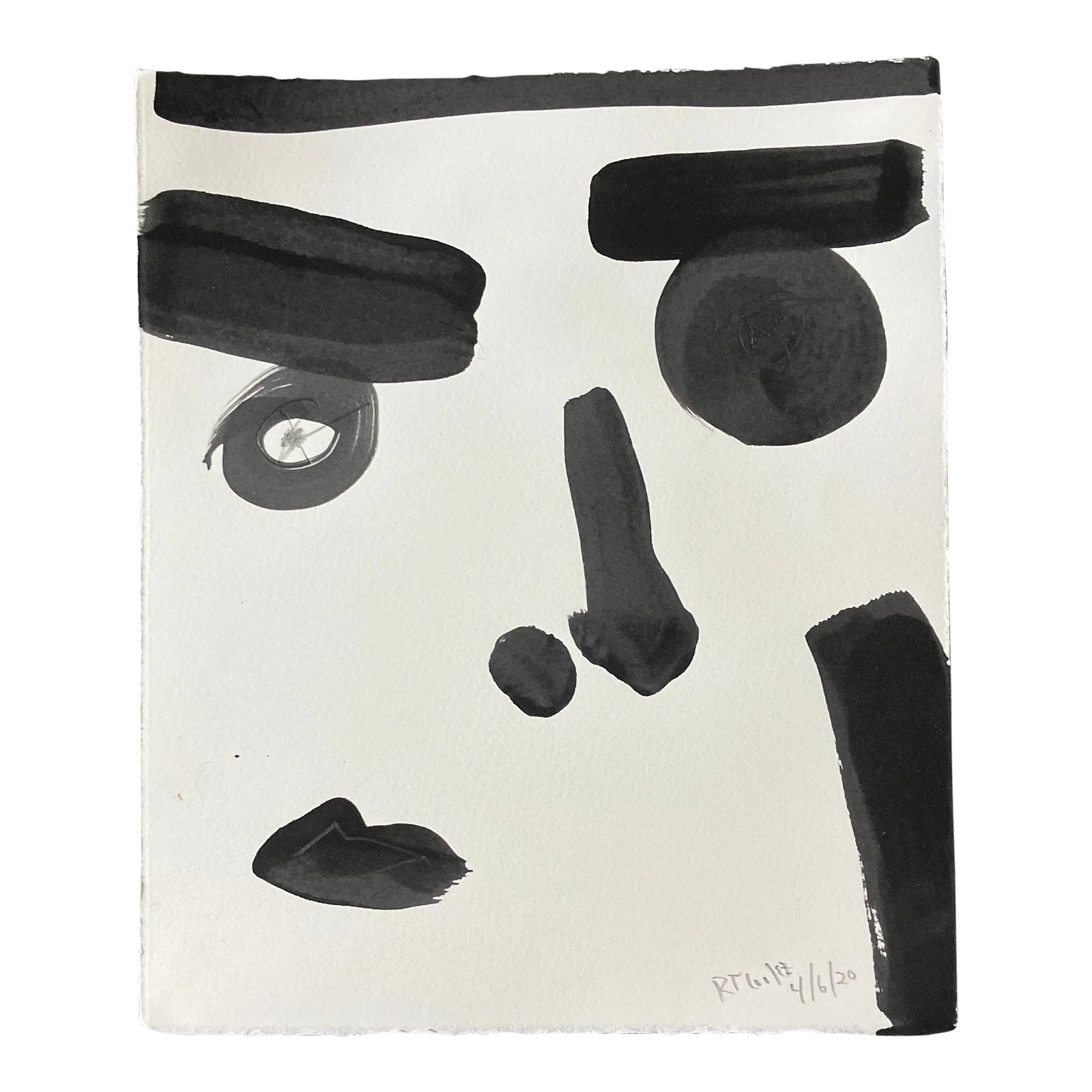 Contemporary Original Robert Cooke Abstract Face Painting | Chairish