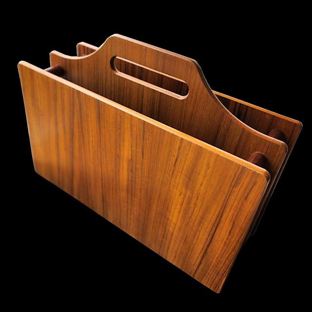 1960s Danish Teak Magazine Rack or File Organizer | Chairish