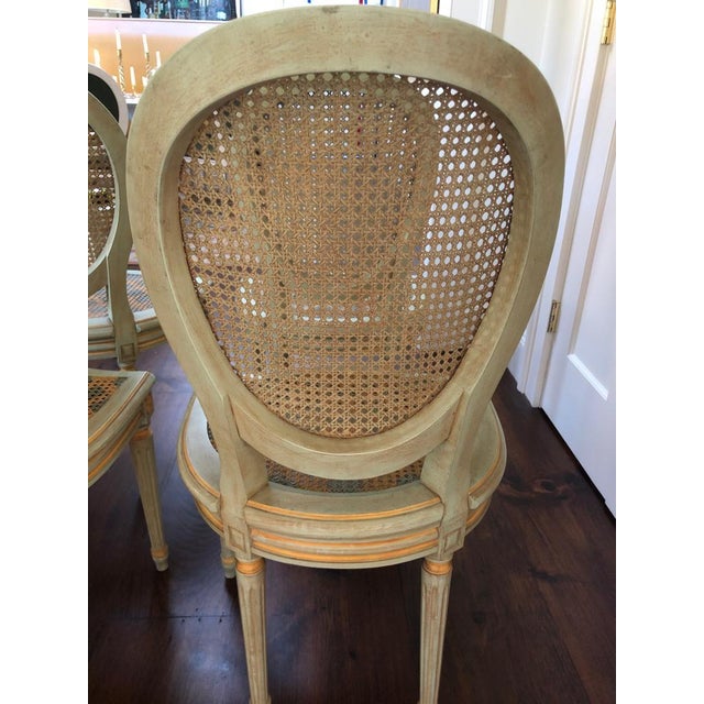 Mid 20th Century Set of 5 Vintage French Provincial Painted Cane Chairs ...