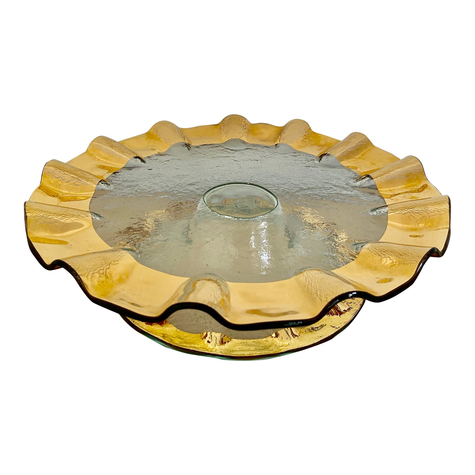 Annieglass Ruffle Cake Plate | Chairish