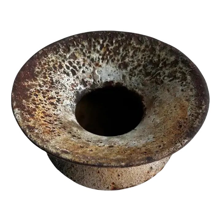 1930s Cast Iron Spittoon with Volcanic Glaze Patina in the Style of ...