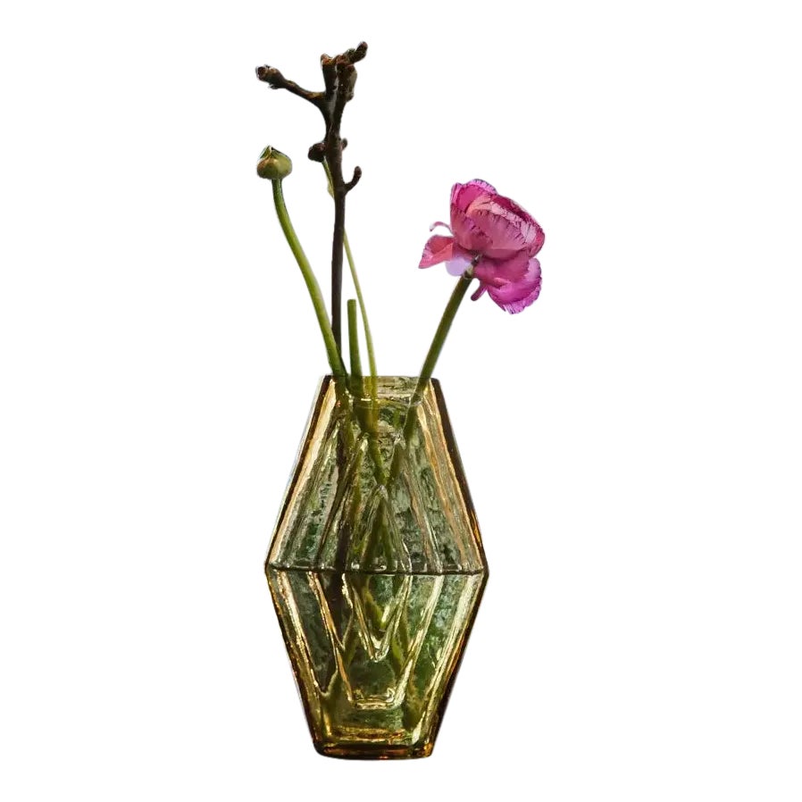 Small Infinite Hexagon Vase - Amber | Chairish