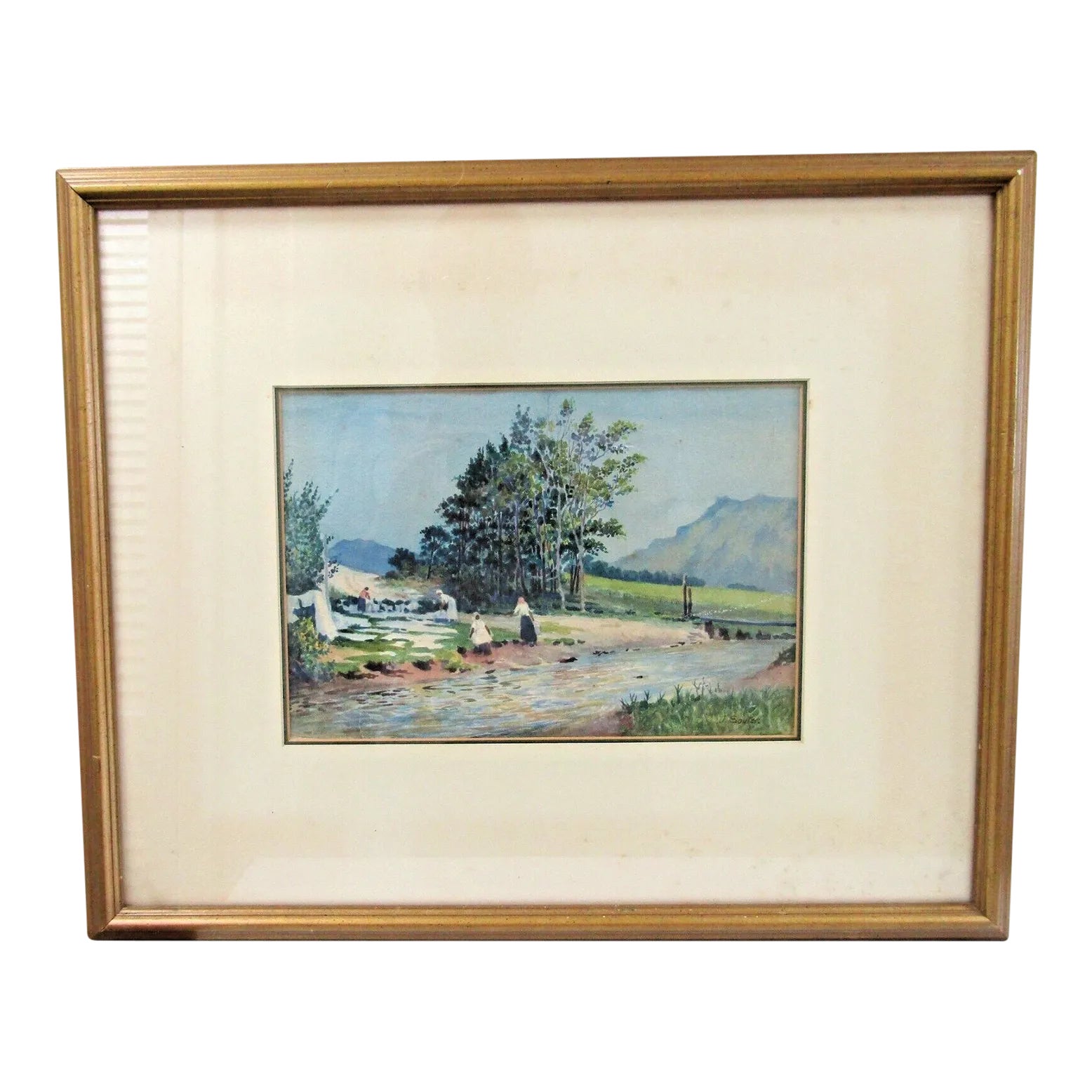 John Bulloch Souter 1890-1972 Original Watercolor Provincial Landscape ...