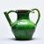 French Green Water Jug With Wooden Lid | Chairish