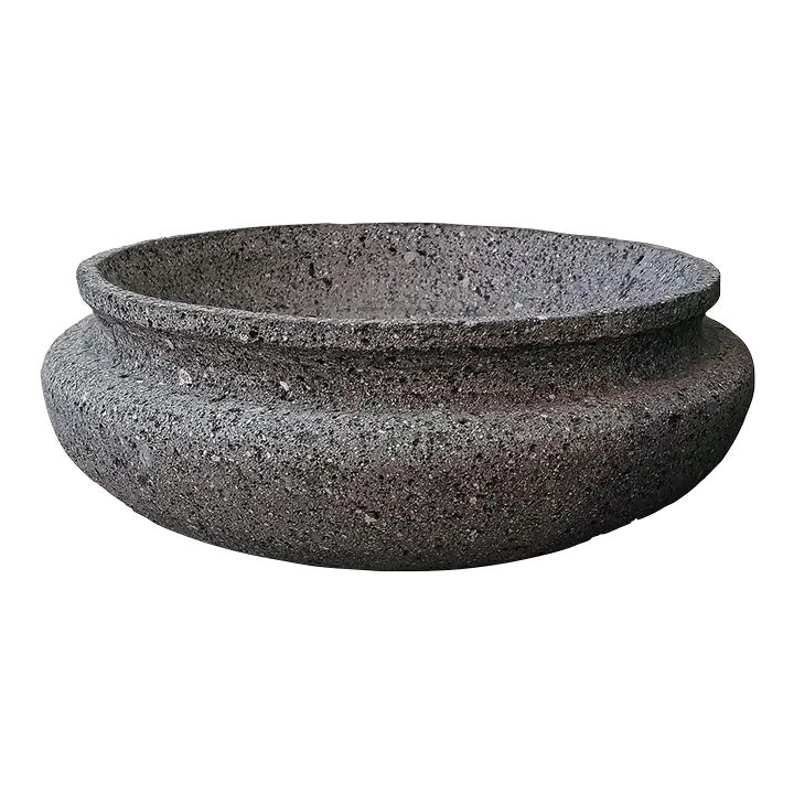 Early 21st Century Grey Lava Rock Bowl From Mexico | Chairish