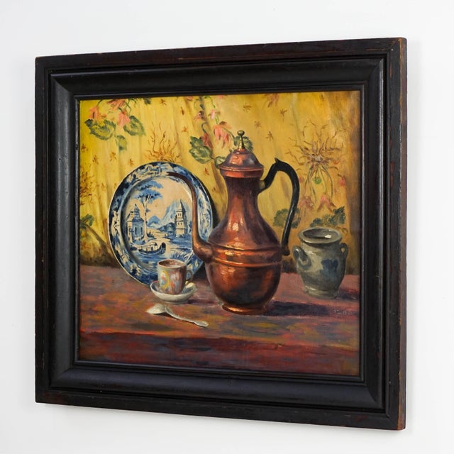 Antique French Still Life in Original Painted and Waxed Frame | Chairish
