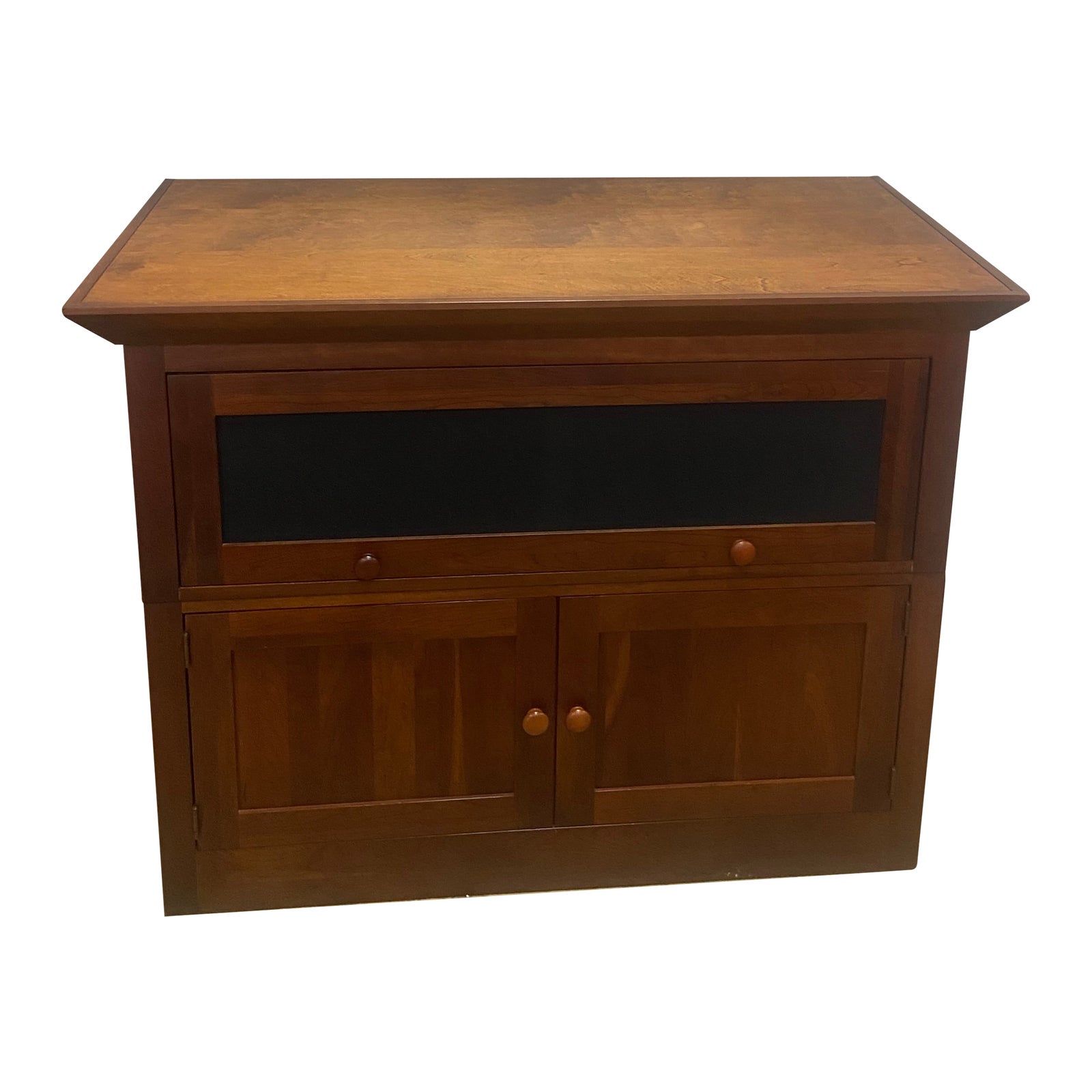 1980s Ethan Allen Tv Stand/Vhs Tapes Shelving | Chairish