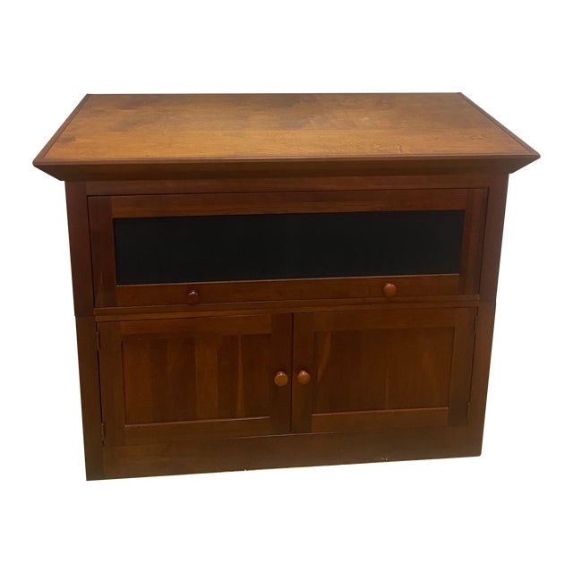 1980s Ethan Allen Tv Stand/Vhs Tapes Shelving | Chairish