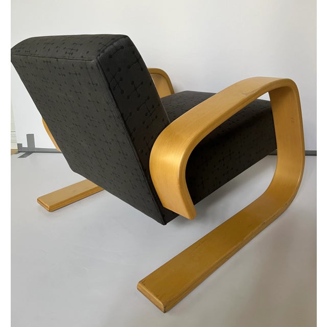 1960s Alvar Aalto Model 400 "Tank" Chair, Artek Sweden Maharam Dot Pattern Upholstery Designed ...