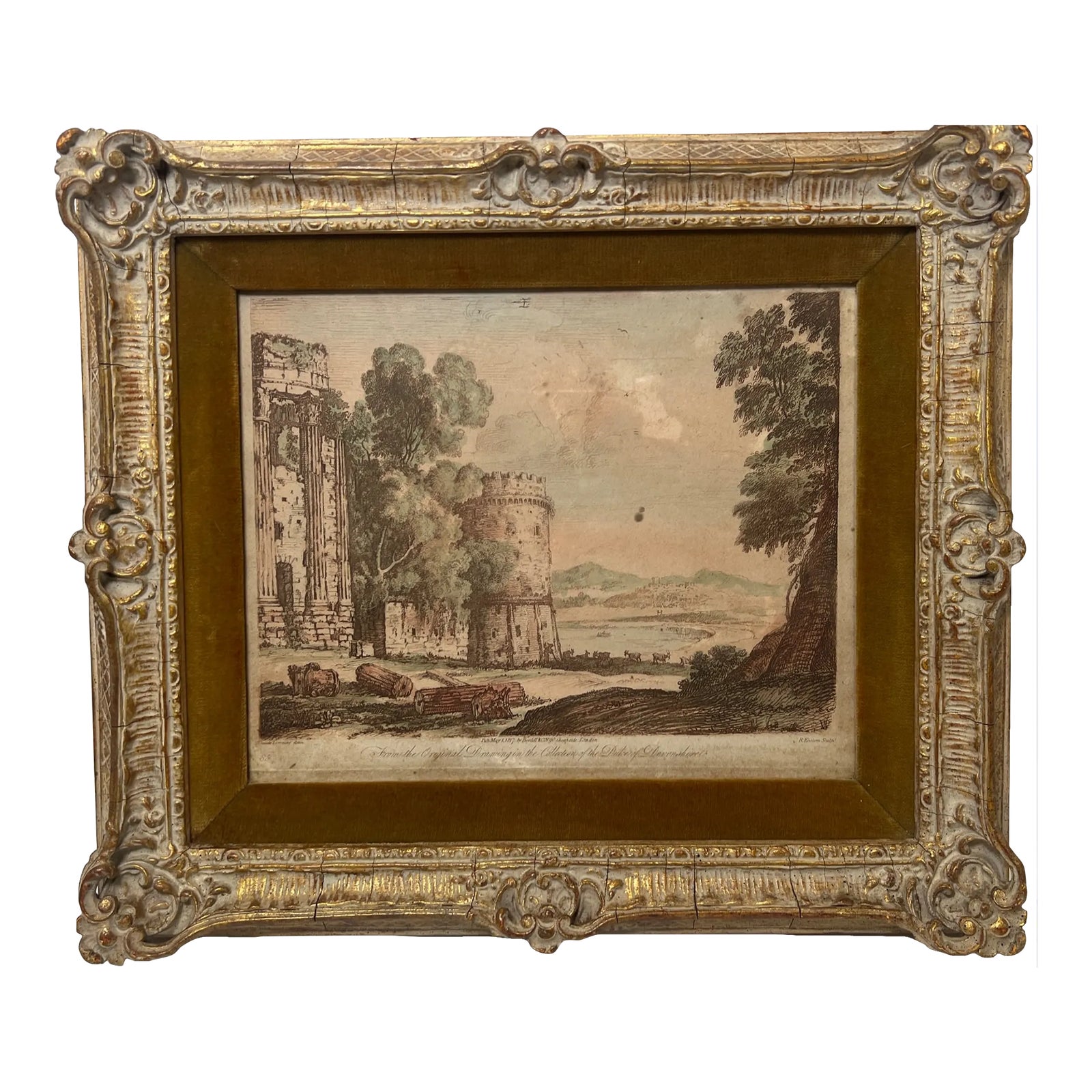 Early 19th Century Hand Colored Engraving, After Claude Lorrain | Chairish