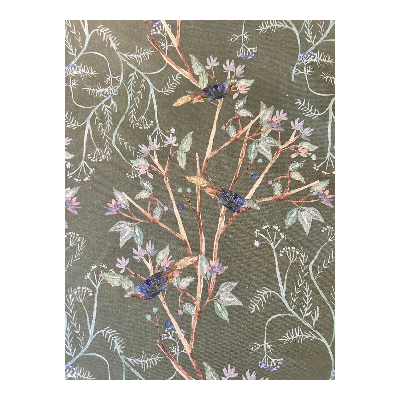Textiles by Smith Bird Linen Fabric in Green 3 1/2 Yards | Chairish