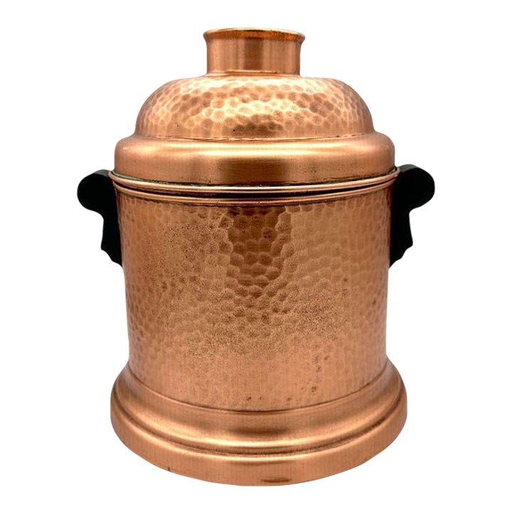 1930s Hammered Copper Tin Lined Humidor with Bakelite Handles by Revere ...