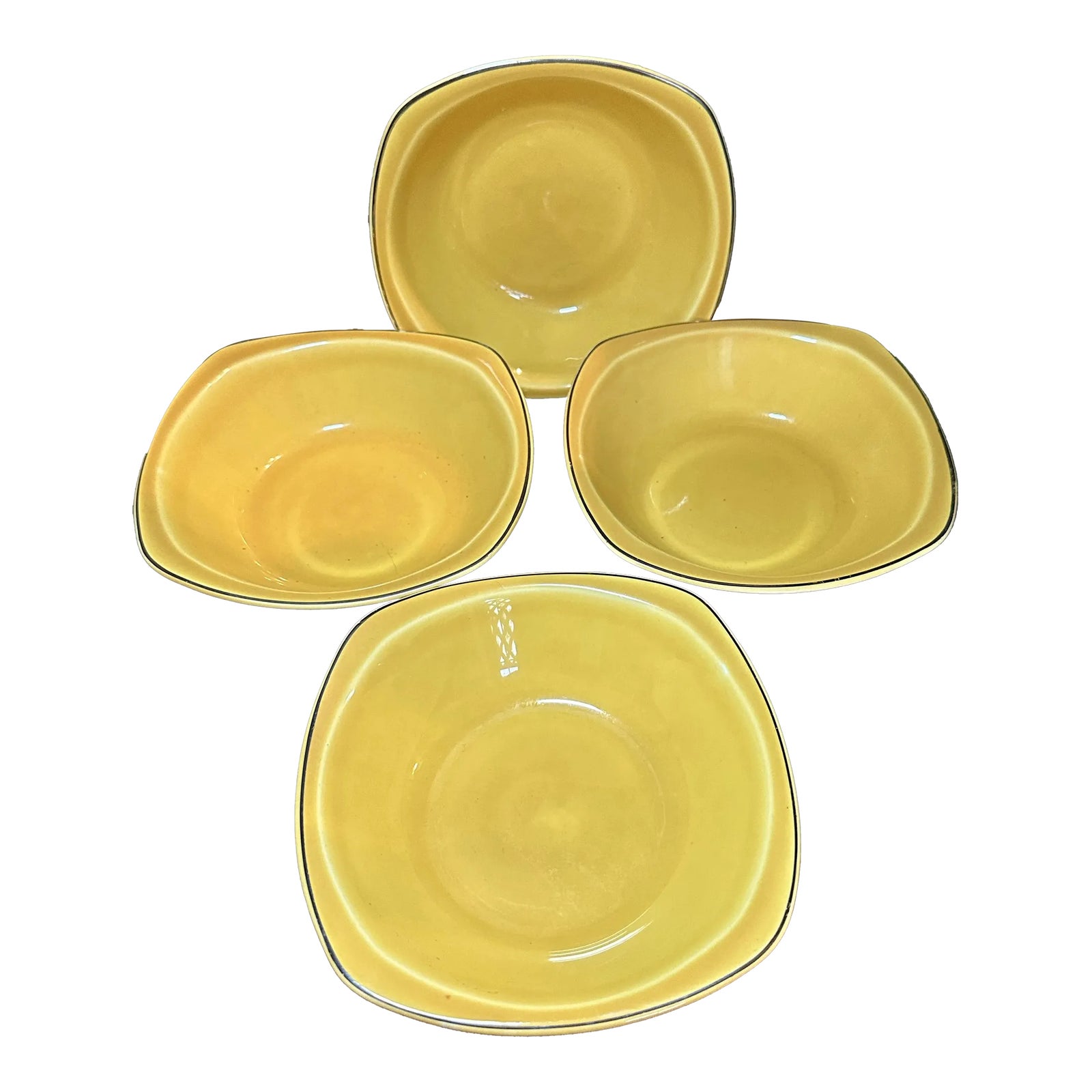 1950s Vintage Paden City Pottery Minion Mandarín Yellow Cereal Bowls ...
