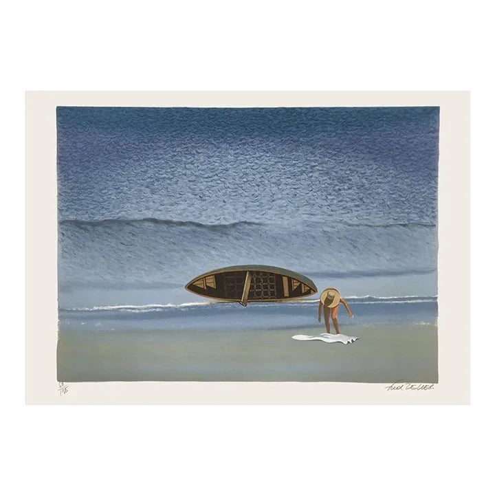 1975 Fred Zeller Stranded Lithograph | Chairish