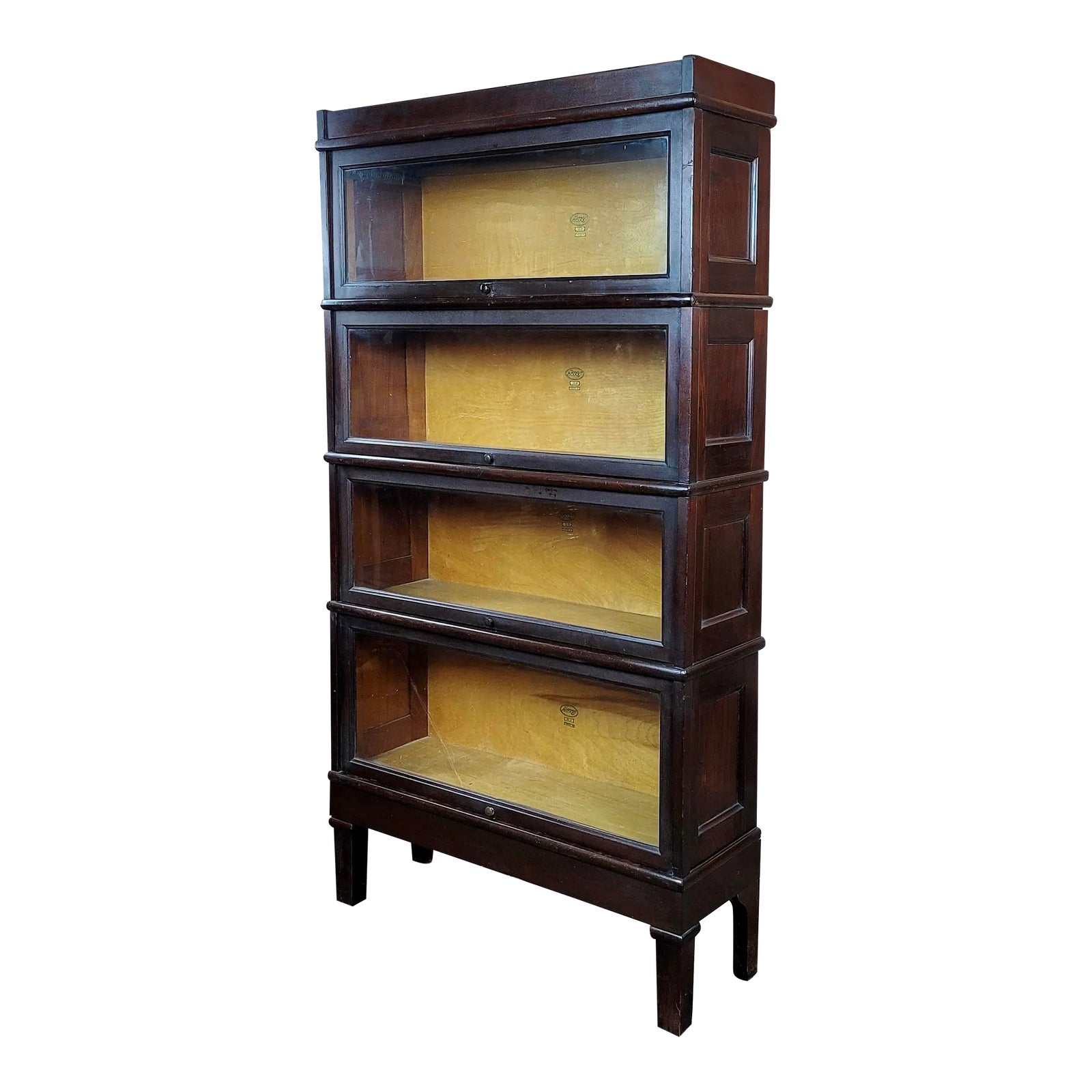 Antique Macey Mahogany Lawyer's Bookcase 4 Stacks-C1910s | Chairish