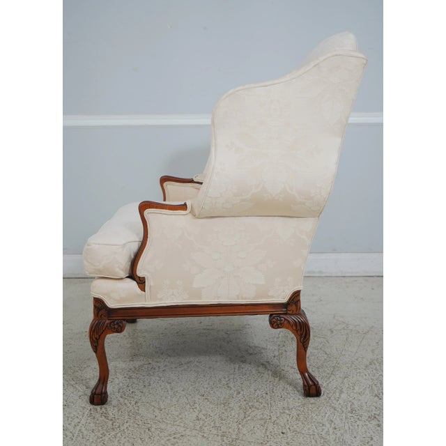 Harden French Louis XV Style Damask Wing Chair | Chairish