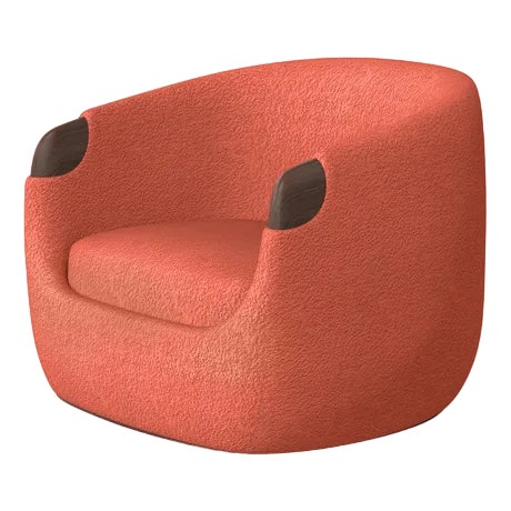 Modern Bubble Armchair in Salmon Boucle and Walnut by Javier Gomez ...